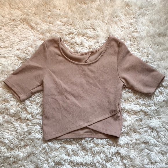 Charlotte Russe | Tops | Light Tancolored Crop Top With Opening In Back ...